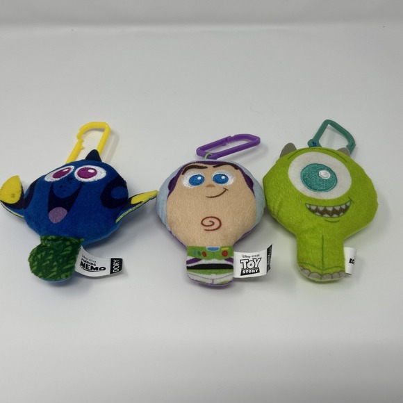 Disney | Toys | 3 Disney Pixar Plush Keychains Buzz Lightyear Dory Mike ...